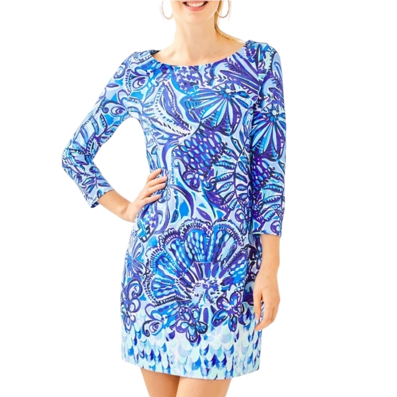 Lilly Pulitzer | Dresses | Lilly Pulitzer Iris Blue Print Cutout Hollee ...
